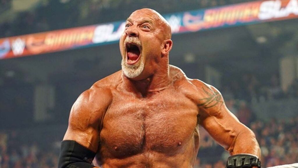 WWE Icon Goldberg Reunites with Rising Star Bron Breakker at College ...